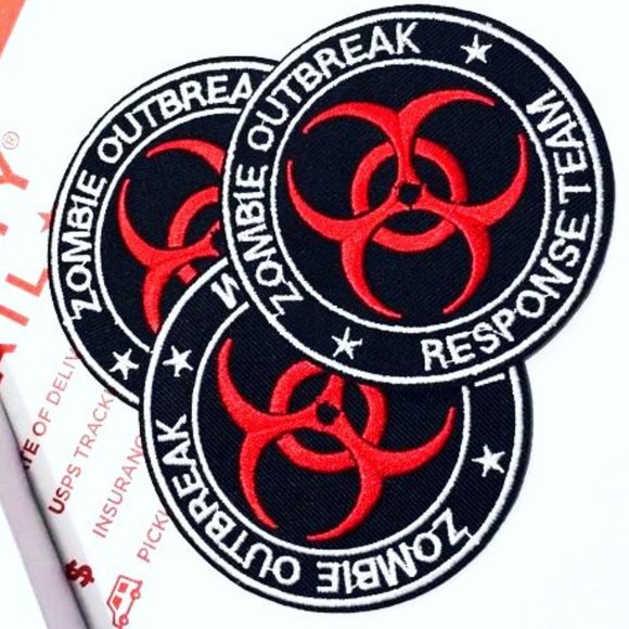 Accessories | 3pcs Zombie Outbreak Badges Response Team Iron On Patches Circle Round Appliques ...